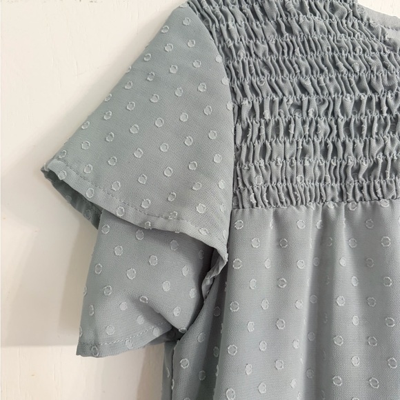 Polagram | Tops | Polagram Light Blue Smocked Blouse | Poshmark